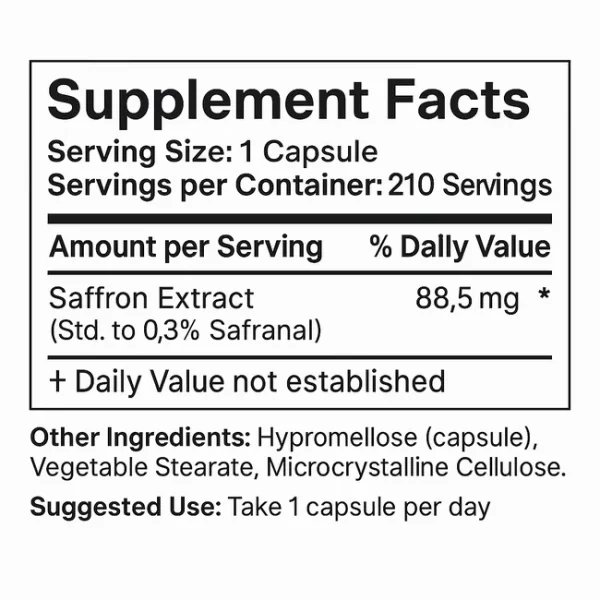 Natural Saffron Extract 0.3% Safranal | Mood & Vision Support